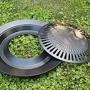 Korean Style Stovetop,Round Iron Stick-Proof Barbecue Plate Tray,Roasting Round Grill Pan for Indoor Outdoor BBQ,Stovetop Plate for Cooking Meat/Vegetable