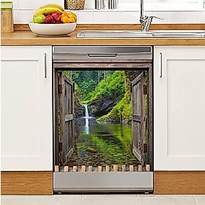Dishwasher Magnet Cover Punchbowl Falls Columbia River Gorge Scenic Area Eagle Creek Magnetic Refrigerator Stickers Decorative Appliance Cover Fridge Panels Metal Door Garage 23x26in