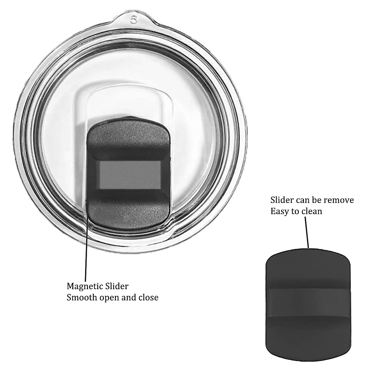 MZY LLC 20 oz Tumbler Lid Replacement lids Magnetic for YETI Rambler, Ozark Trail Spill Proof Cup Tumbler Cover with 2 Replacement Magnetic Slider