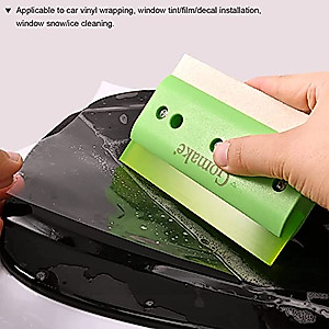 Gomake Small Window Squeegee Rubber Squeegee Wool Squeegee for Vinyl Double Side Rubber Water Cleaning Water Wiper Car Window Tinting Tools for Vinyl Wrapping,Household Window Windshield Cleaning