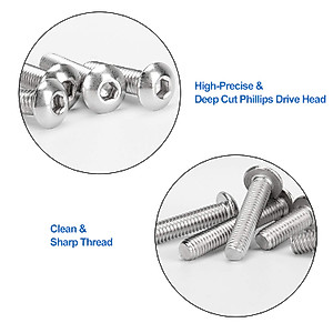 WELLOCKS Socket Cap Screw 251 PCS M4 Metric Bolts and Nuts Assortment Kit with Hex Wrench Button Head Stainless Steel 304 with Storage Box for Shelf Chair Desk Install Repair(D152)