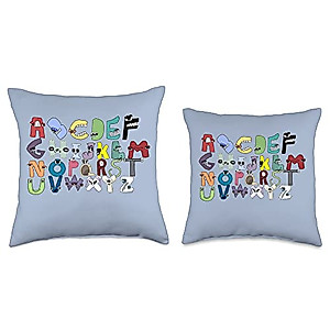 Villain Alphabet Lore Letter for Kids Merchandise Villain Letter ABC Costume Boys Matching Evil Alphabet Lore Throw Pillow, 16x16, Multicolor