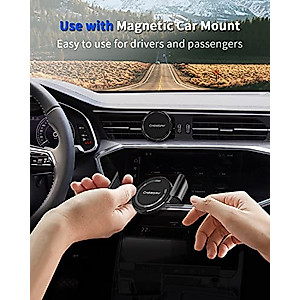 CHEEDAY Metal Phone Clamp for Magnetic Car Mount, [Clip & Remove at Anytime] Durable Metal Phone Clip for Most Magnet Phone Holder Compatible with iPhone 12 13 14 Pro Max, Samsung and More, Black