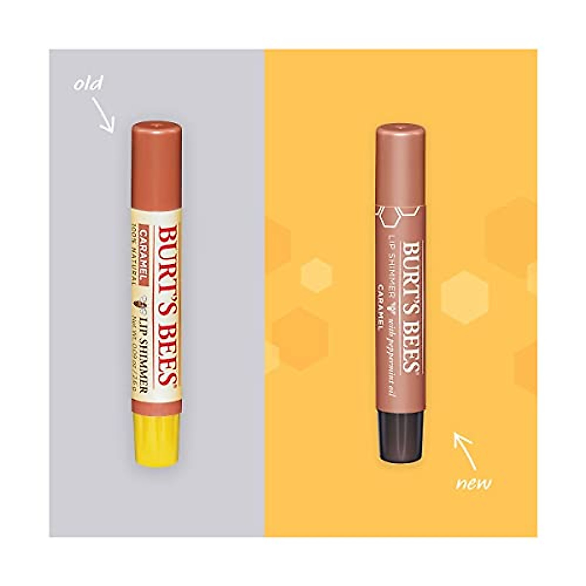 Burt's Bees Lip Balm Easter Basket Stuffers, Moisturizing Lip Shimmer Spring Gift for Women, for All Day Hydration, with Vitamin E & Coconut Oil, 100% Natural, Caramel, 0.09 Ounce (4 Pack)