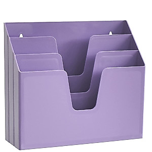 Acrimet Horizontal Triple File Folder Holder Organizer (Purple Color)