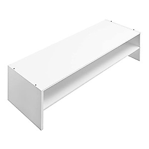 Wood Stackable 2-Shelf Shoe Rack, 31-Inch Wide Horizontal Organizer, Ideal for Hallway, Closet, Bedroom, Entryway, Dorm Room, White