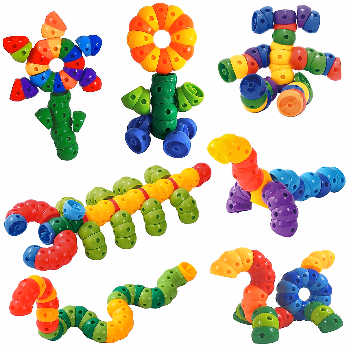 KUTOI Snap n Twist Building Toys - Wocky Blocks - 80 Piece STEM Snap Cubes for Preschool & Elementary School, Tactile Sensory Toys for Boys & Girls, Ages 3+