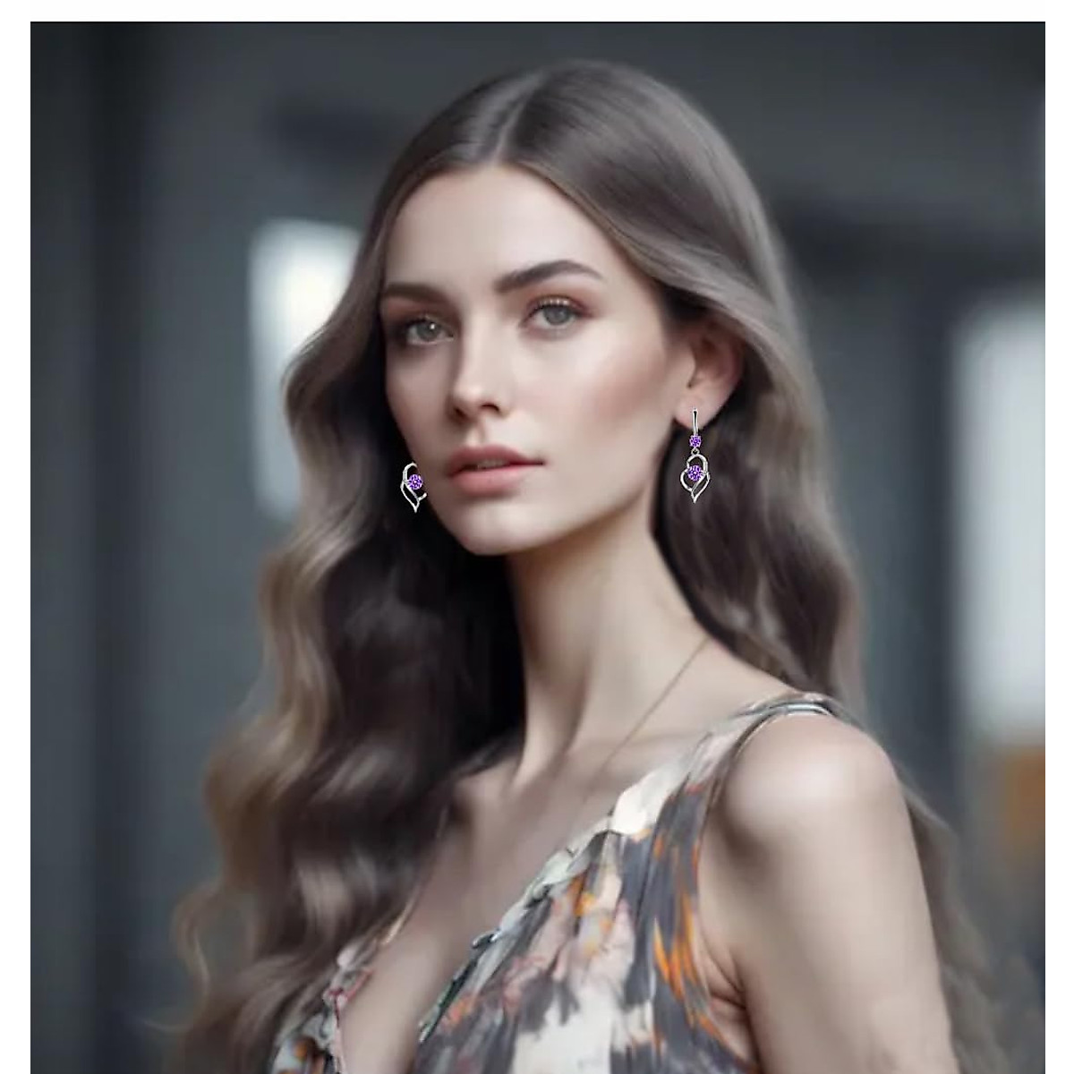 925 Sterling Silver Dangle Earrings for Women Nickel Free Hypoallergenic Earrings for Women Trendy Fashion Heart Dangle Drop Sparkly Crystal Earrings for Women