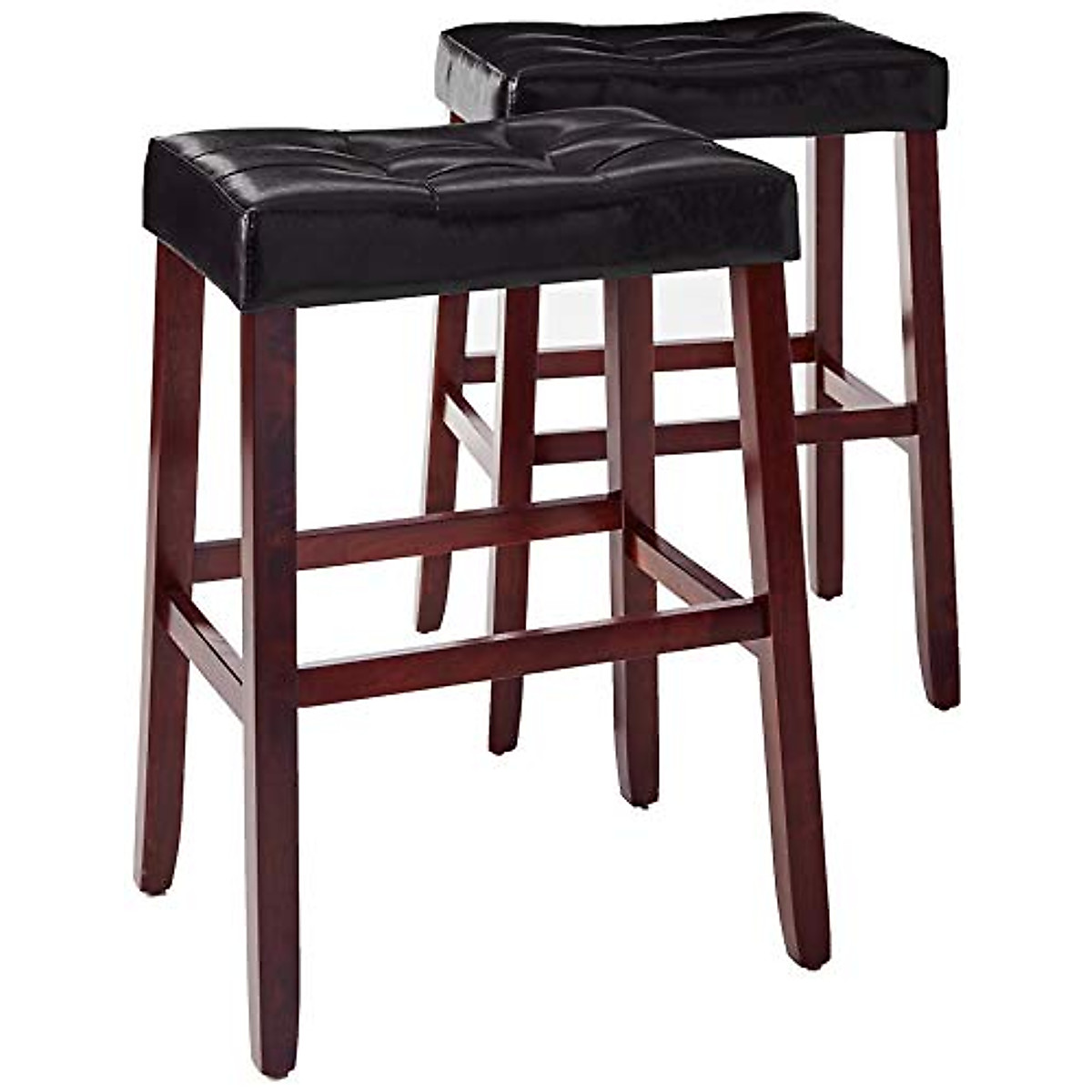 Crown Mark 2987 Kent Saddle Chair, Black, 2 Per Box