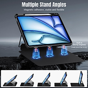 MoKo Case for iPad Air 5th Generation 2022/ iPad Air 4th Generation 2020 with Pencil Holder, iPad Air 10.9 inch Case with Clear Back, Magnetic Multi Angle Stand Cover for iPad Air 5/4,Light Blue