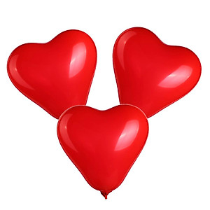 BinaryABC Red Heart Shaped Latex Balloons,Valentine's Day Engagement Wedding Party Decorations,10Inch,50Pcs(Red)
