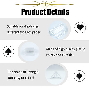 80 Pcs Card Stands Translucent Plastic DIY Card Holders 0.7 Inch Table Number Stands Clear Paper Board Clips for Cards Photos Memos Pictures Display Game Party Favor