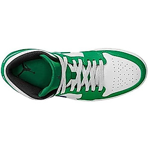 Jordan mens Nike Air 1 Mid , Black/Lucky Green-white, 11