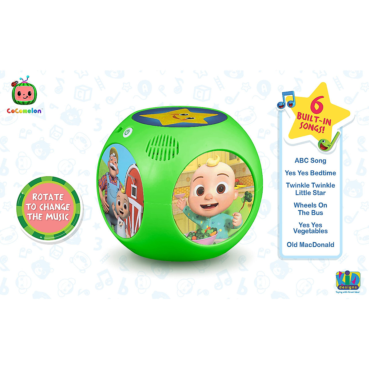eKids Cocomelon Musical Toy for Toddlers, Tumble Tunes Toy Includes Six Built-in Nursery Rhymes, for Fans of Cocomelon Toys and Gifts for Boys and Girls