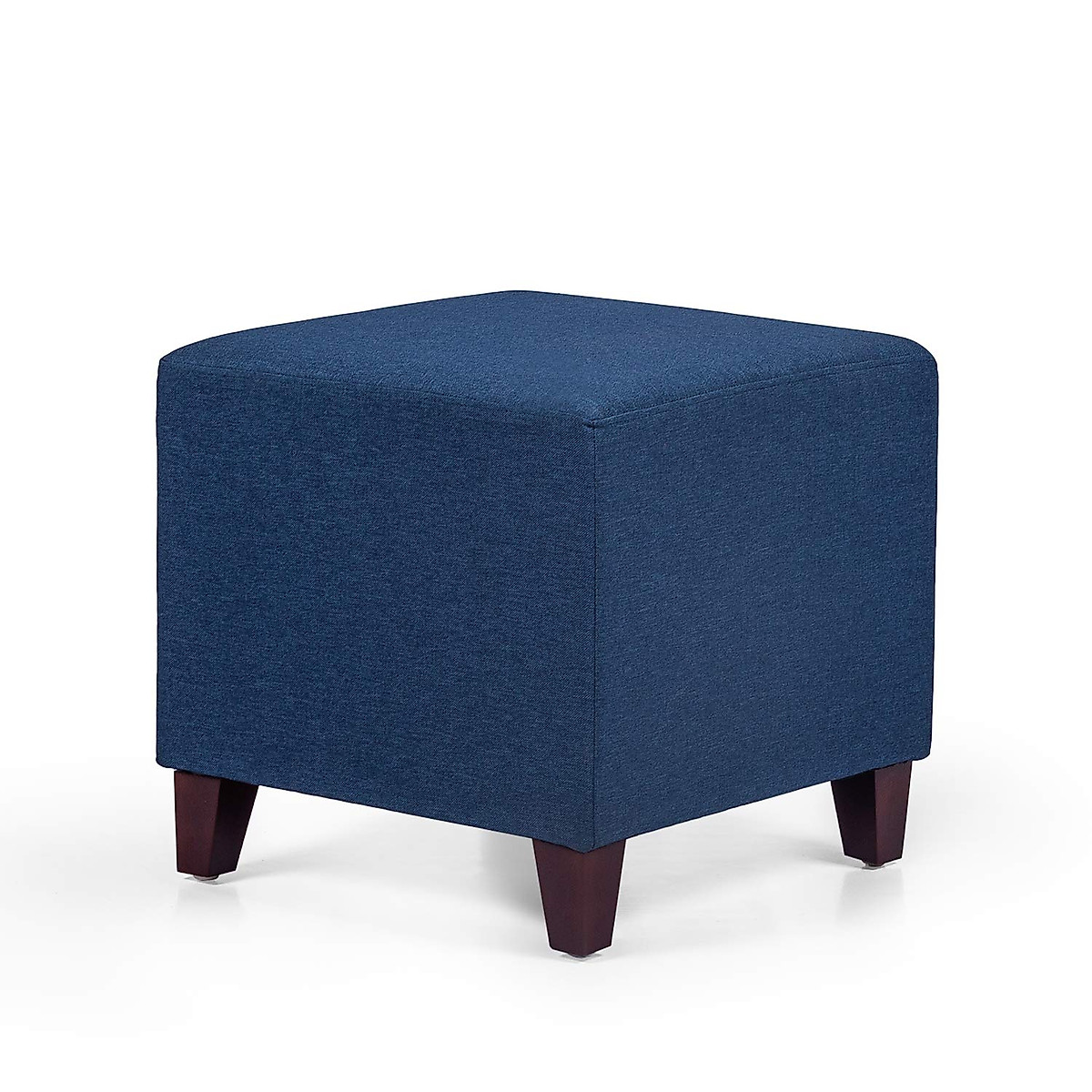 Adeco Simple British Style Cube Footstool Ottoman bench foot rest, 16x16x16, Blue