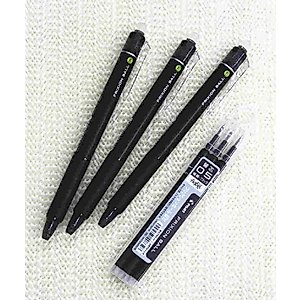 Pilot FriXion Ball Knock Retractable Erasable Gel Ink Pens,Fine Point, - 0.5mm - Black Ink- Value set of 3 & 3 Gel Ink Pen Refill Pack