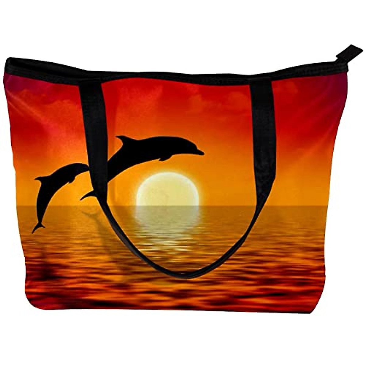 Purses for Women, Tote Bag, Bags for Women, Womens Handbags, dolphin red sea landscape pattern