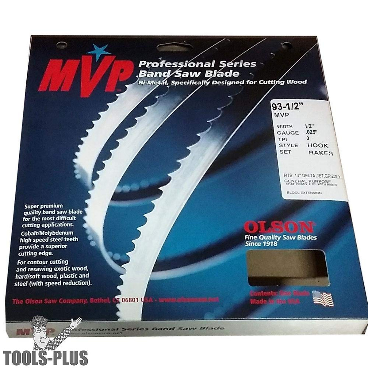 Olson Saw MVP82393 MVP Band Saw Blade,TPI-3, Style-Hook