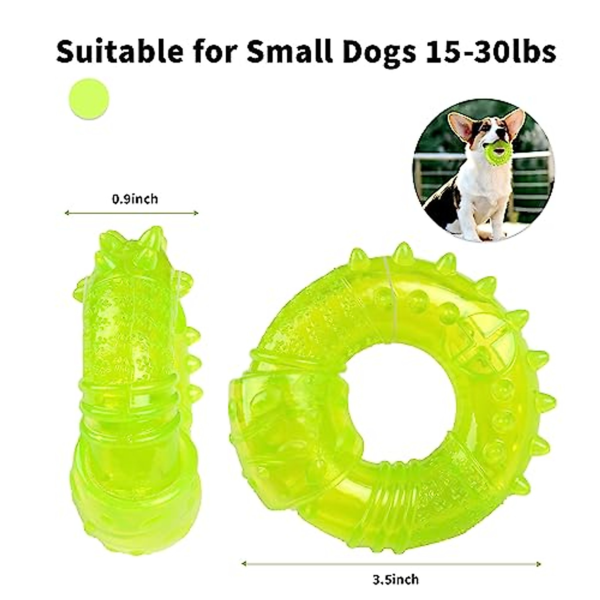 SPOFLY Teething Puppy Chew Toys, Interactive Treat Dispensing Toy for Small Dogs, Teething Rings for Puppies 0-6 Months, Puzzle Enrichment, Relieve Boredom & Stimulate Play (S)