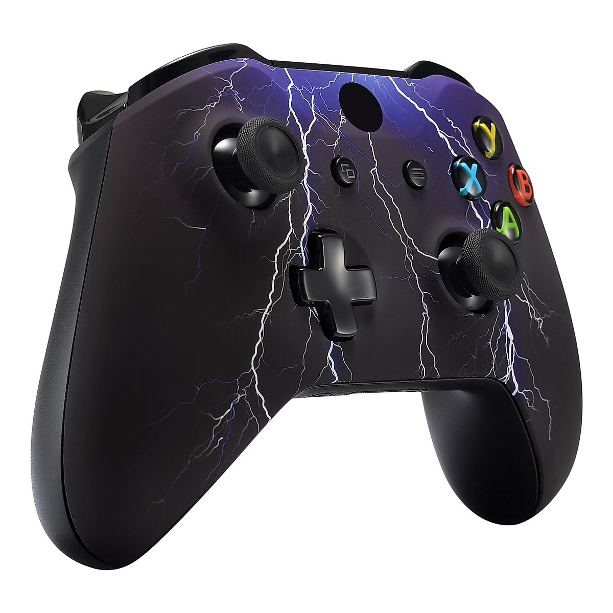 eXtremeRate Purple Storm Patterned Faceplate Cover, Soft Touch Front Housing Shell Case, Comfortable Soft Grip Replacement Kit for Xbox One X S Controller - Controller NOT Included
