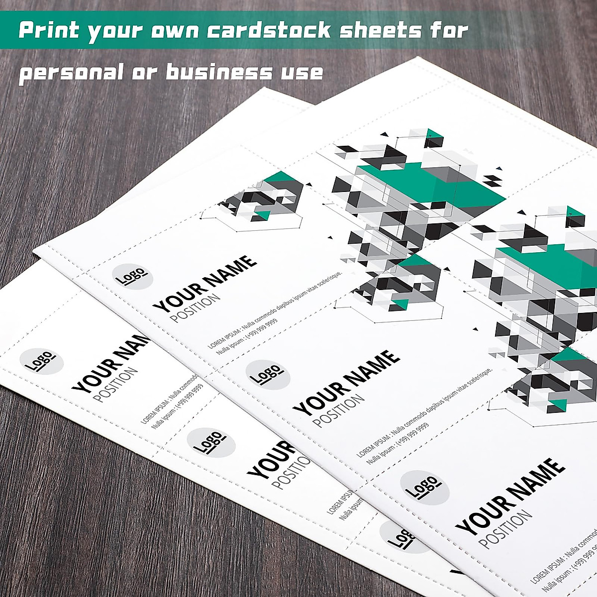 1200 Pcs Blank Printable Business Cards, 3 x 4, Perforated Cards Stock Paper for Inkjet and Laser Printers for School, Office, Party (6 up Each Page)