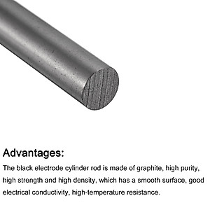 PATIKIL Graphite Rod Graphite Stirring Rod Cylinder Stick Carbon Rod 150x8mm Black for Electrode, Melting Casting, Crucibles, Pack of 2