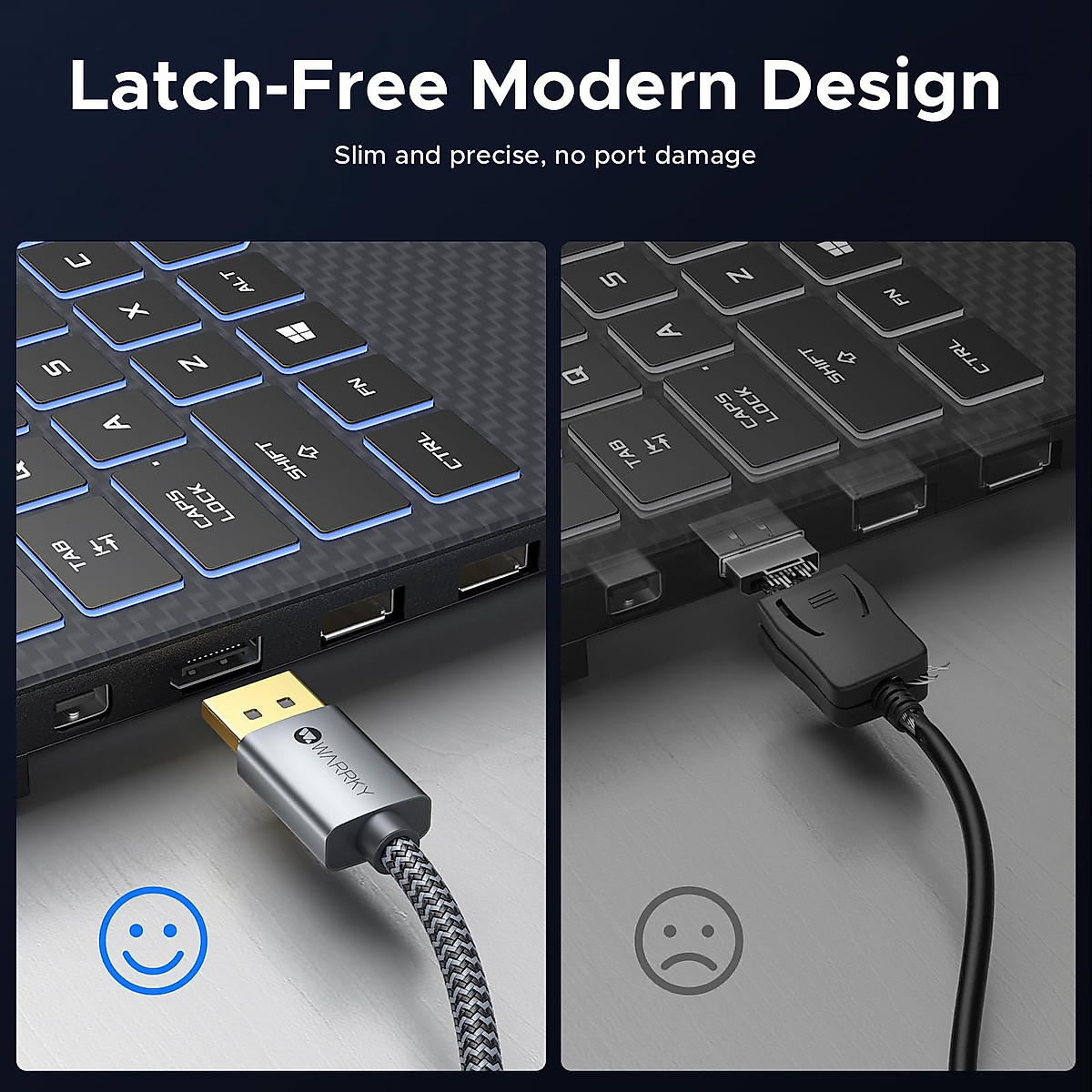 Warrky 4K DisplayPort to HDMI Cable 6FT【Metal Case, Nylon Cable】 One-Way Transmission DP 1.2 Computer to HDMI 1.4 Screen Compatible for Dell, HP, Samsung, PC, Laptop, Projector, TV