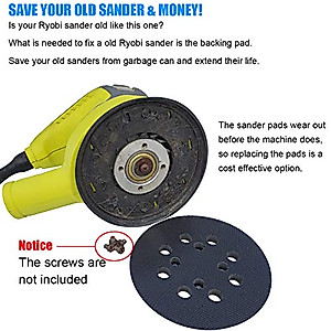 5" Hook and Loop Replacement Backing Pad for Ryobi #300527002 - Compatible with Ryobi RS290, RS241, RS240, RS280/RS280VS, RS281VS, P411 Random Orbit Sander