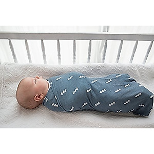 Copper Pearl Large Premium Knit Baby Swaddle Receiving Blanket Navy and White Triangles North