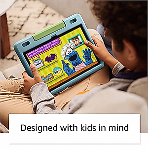Amazon Fire HD 10 Kids tablet, 10.1", 1080p Full HD, ages 3–7, 32 GB, Aquamarine
