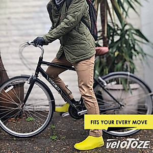 veloToze Roam - Commuting Shoe Cover - Works with Any Shoes - for Cycling, Commute, Flat Pedals, ebike, Walking Yellow