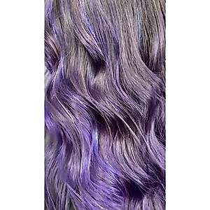 Purple Hair Tinsel Kit Strands, Fairy Hair tinsel kit in Lavender Hair Extensions with beads and loop tool (Purple)
