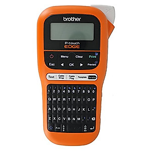 Brother PT-E105 P-Touch Edge Handheld Industrial Label Maker with Interactive Menu and Automatic Lamination (AAA Batteries Not Included)