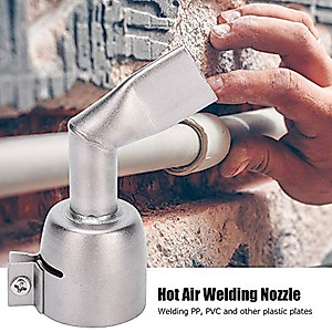 Welding Gun Nozzle, 2Pcs 120 Degree Stainless Steel Hot Air Gun Nozzle, Flat Nozzle Welding Heat Gun Accessories, for Welding PP PVC Plastic Sheet