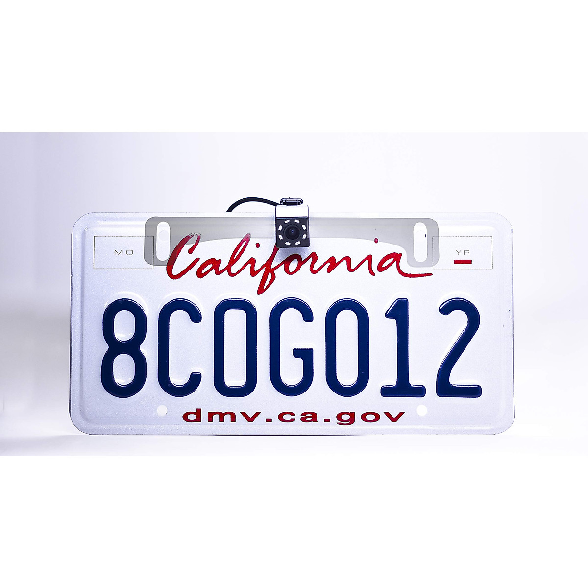 Master Tailgaters Small License Plate Frame Backup or Front Camera | 8 IR LED Night Vision | IP68 Waterproof | 170° Wide Angle Camera | 1000 TVL | Parking Grid Lines Available | Universal Fit