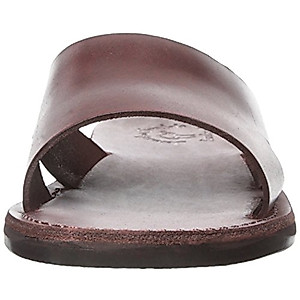 Bashan - Leather Wide Strap Slide Sandal - Brown