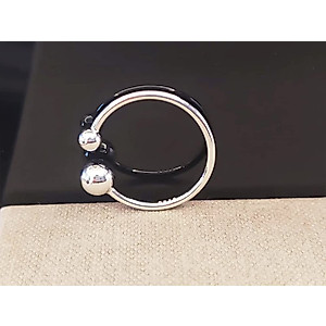 Minimalist Double Ball Bead Ring for Women Statement Expandable Open Rings Comfort Fit Fashion Lucky Christmas Birthday Jewelry