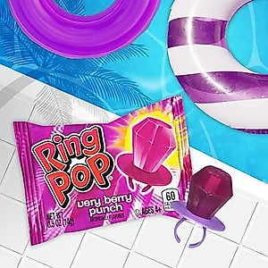 Ring Pop Colorfest Individually Wrapped Purple Very Berry 30 Count Bulk Lollipop Pack -Berry Lollipop Suckers - Fun Candy Bulk For Party Favors, Color Parties, Pool Parties, & 4th of July - Summer Treats for Kids