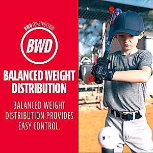 Franklin Sports Kids Baseball + Tball Bat - Venom Youth Aluminum Bat - USA Certified Boys + Girls Tee Ball Bat - Junior Metal Bat - 25"/ 14oz - Blue