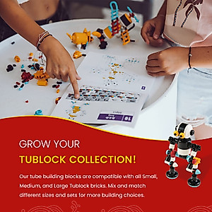 Tublock Creator Set (SML 390 Pieces) | Creative and Educational Brick Building Toys for Girls and Boys | Colorful Building Bricks Set | Innovative Curved Bricks for Building with Movable Pieces
