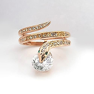FC JORY Rose Gold Plated CZ CRYSTAL Snake statement Cocktail Ring (8)