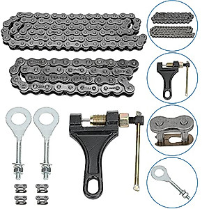 YOXUFA 420 Jackshaft Chain 42 Link + 90 Link with Chain Breaker for Coleman CT200U CT200U-EX BT200X Baja Warrior MB200 Massimo Mini Bike Predator 212cc 200cc 196cc 6.5hp Powersports Parts