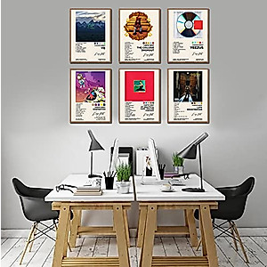 Kanye West Poster Fine Line Poster Harry's House Music Album Poster Cover Signed Limited Poster Canvas Wall Art Room Aesthetics Decor Set of 6 Unframe 8x10 inch (Kanye West Poster)
