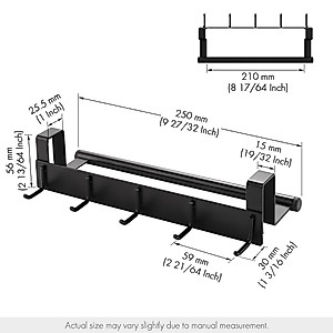 KES Over The Cabinet Door Organizer with Towel Bar, Cutting Board Organizer Cabinet Door, Cutting Board Holder with Towel Holder Matte Black, KUR521-BK