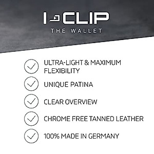 I-CLIP Original for Apple AirTag with Moneyclip - Wallet - Slim Wallet - Wallet Compatible with AirTag - Men - Silver Black