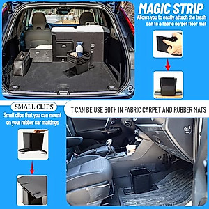 Car Trash Can for Vehicles Leakproof Compact Garbage Bin w/ Stability Flap, Anti-Slip Base, Portable Trash Holder for Cars, Trucks, SUVs, Minivans Compact, Auto Container Organizer (Black, Small)