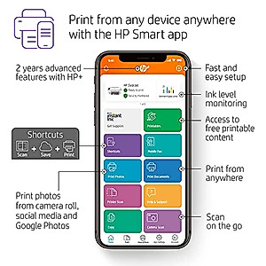 Bools H-P All-in-One Wireless Color Inkjet Printer, Print, Copy, Scan, Wireless & USB Connectivity USB Printer Cable