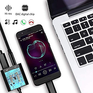 USB C to 3.5mm Headphone and Charger Adapter, 2 in 1 USB C to Aux Jack with 60W PD Fast Charger Dongle Fit with Galaxy S23 S22 Ultra/S21 Ultra/S20/S20+ Ultra, Note 20/10,Pixel 7 6 5 4XL 3 2,iPad Pro