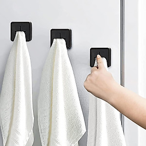 Rpanle Kitchen Towel Hooks 4 Pack, Adhesive Push Towel Hooks for Kitchen, Hand and Dish Towels, Easy Installation, Ideal as Bathroom, Shower or Outdoor Towel Holders