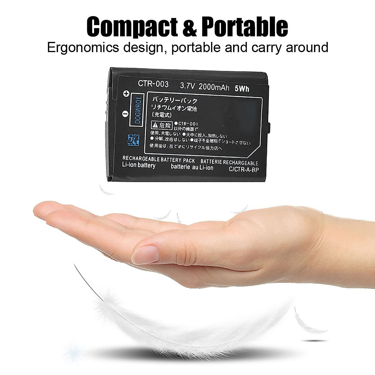 VBESTLIFE 2000mAh Battery Pack Replacement for 3DS, Rechargeable Lithium ion Battery Set with Screwdriver Replacement for 3DS